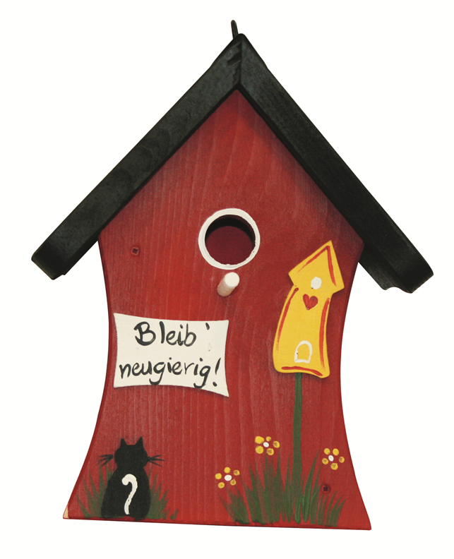 Nistkasten "Bleib neugierig" hängend | Die Vogelvilla