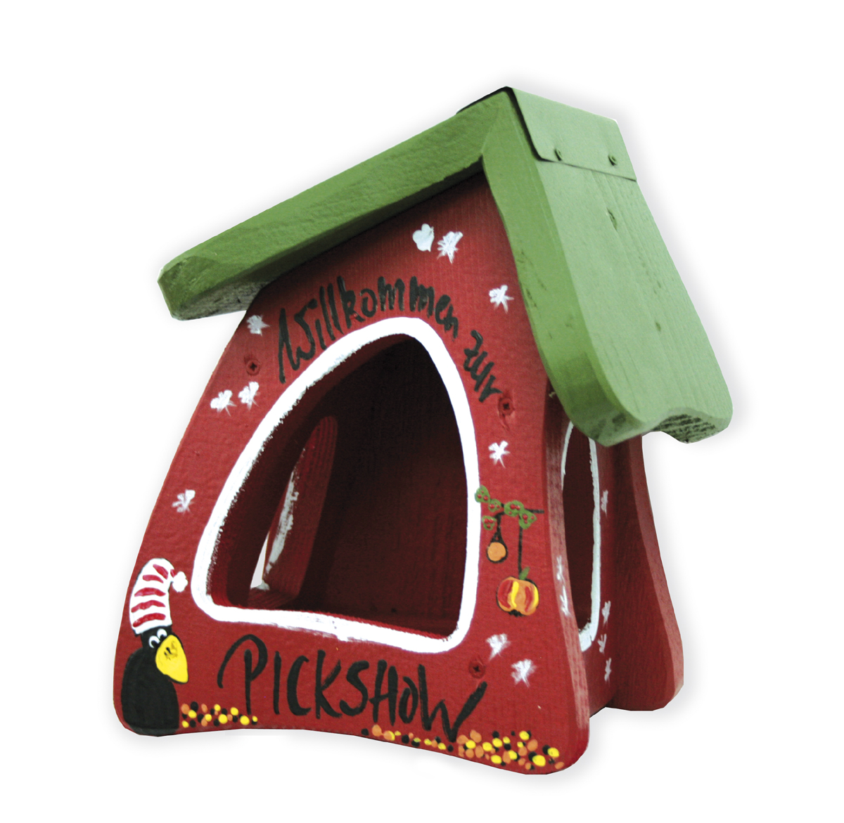 Futterhaus "Futtermini Willkommen zur Pickshow"